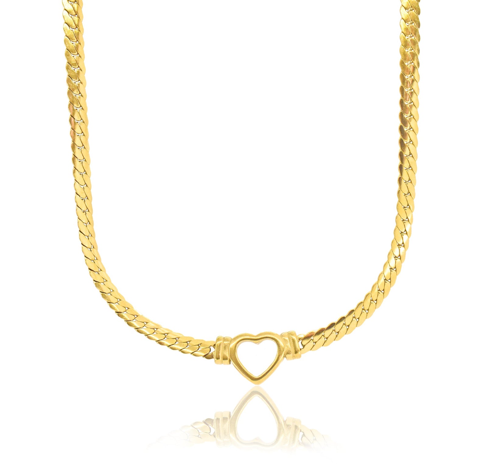 Vittoria Heart Snake Chain Necklace Waterproof Jewelry