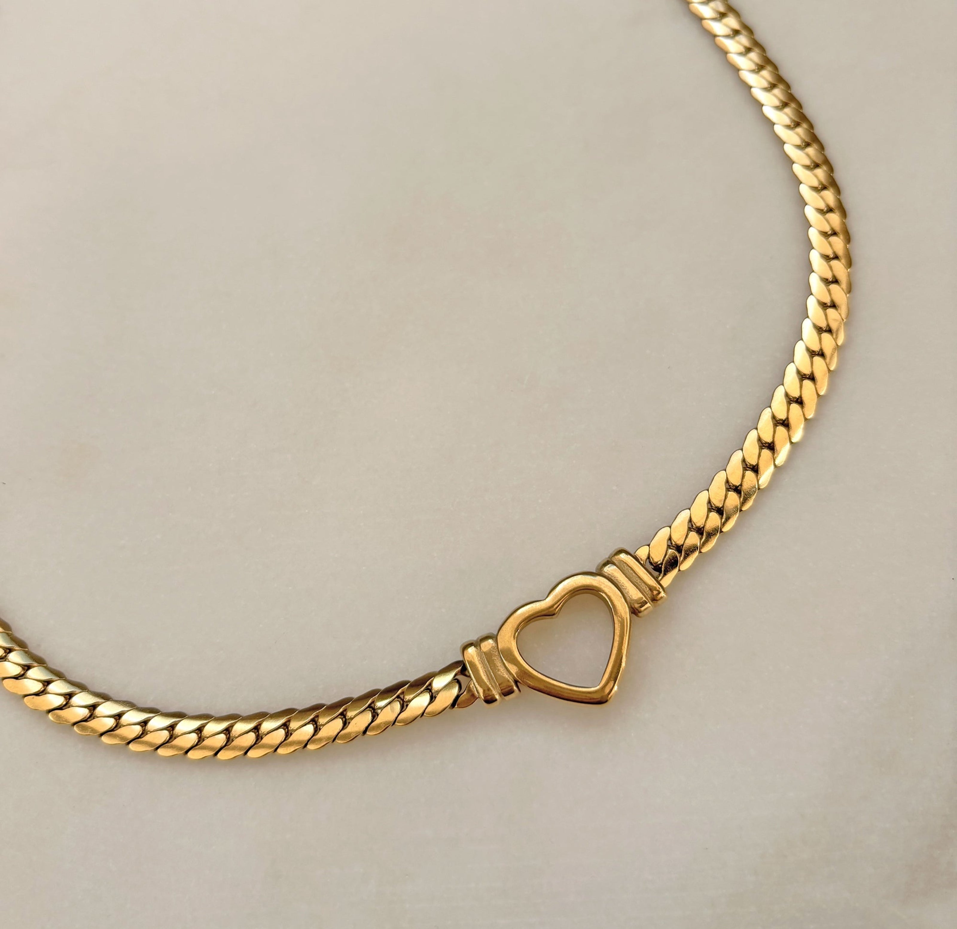 Vittoria Heart Snake Chain Necklace Waterproof Jewelry