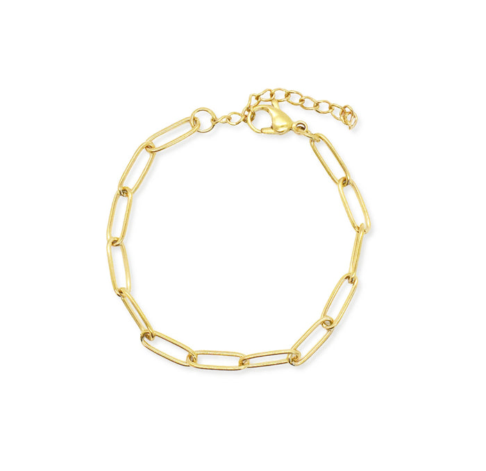 Gold Paperclip Chain Bracelet Sample - Waterproof Chains