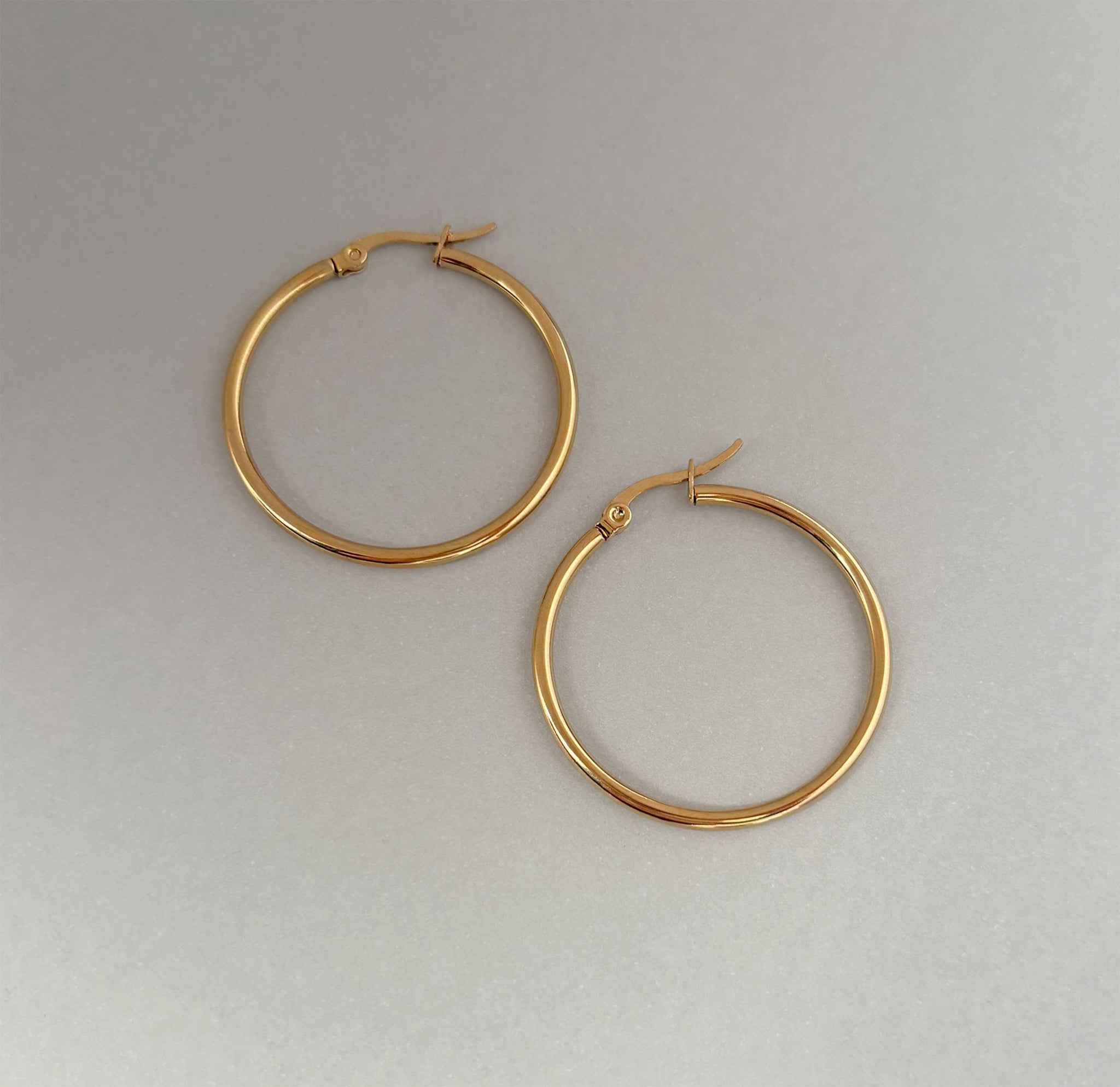Thin Gold Hoop Sample - Waterproof Earring