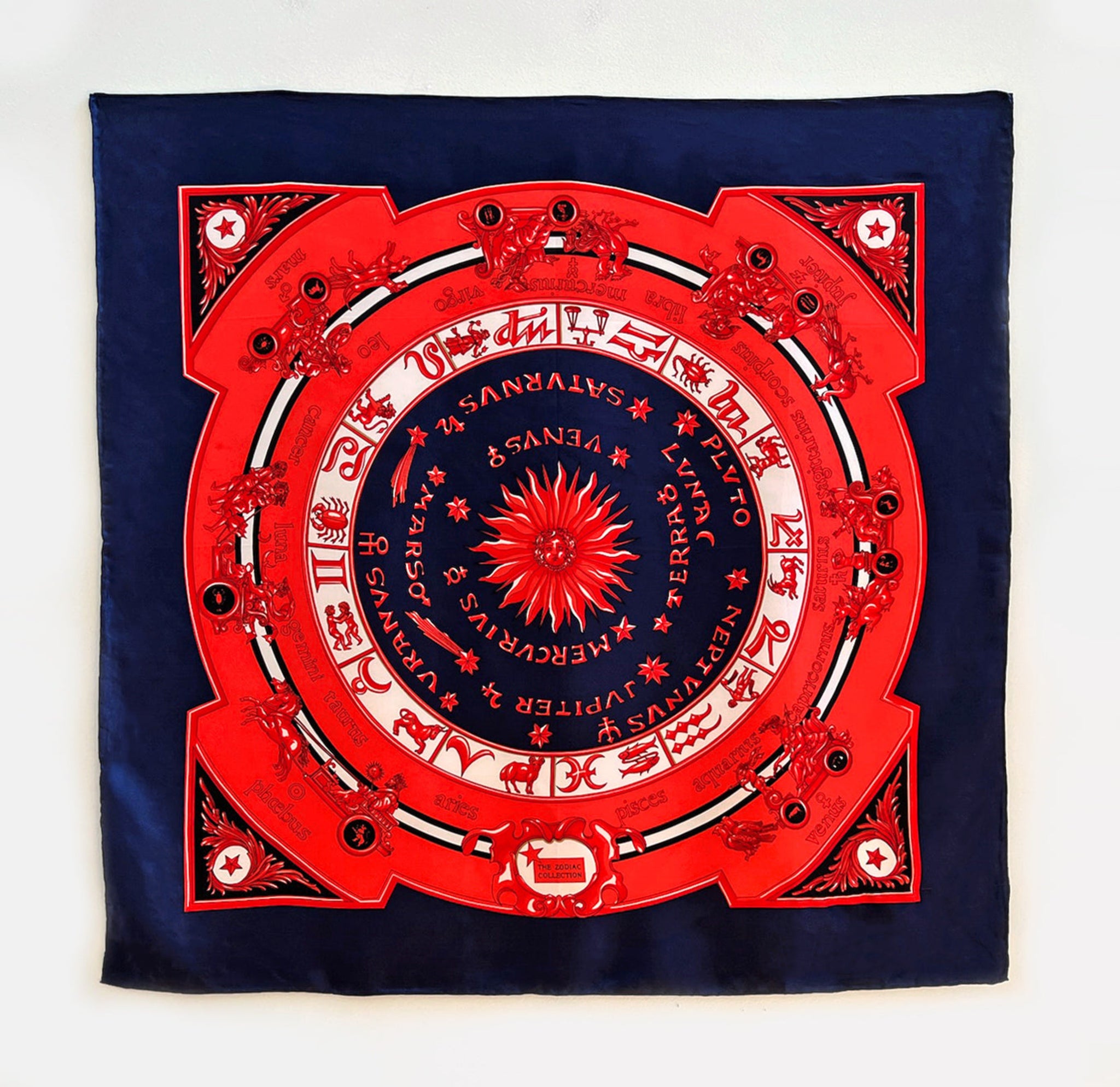 Celestial Silk Scarf - Red