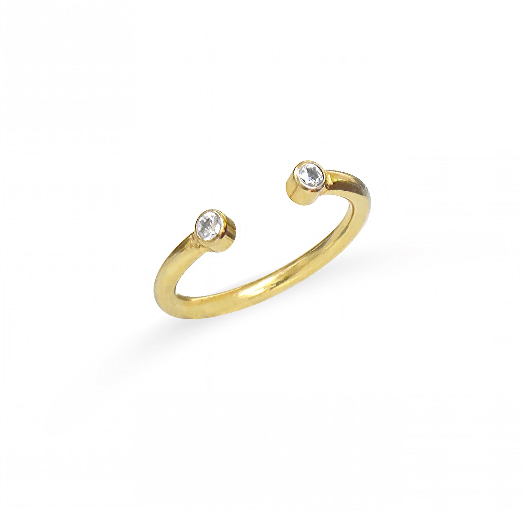 Jolie Gold Cz Open Stackable Ring - Waterproof Jewelry