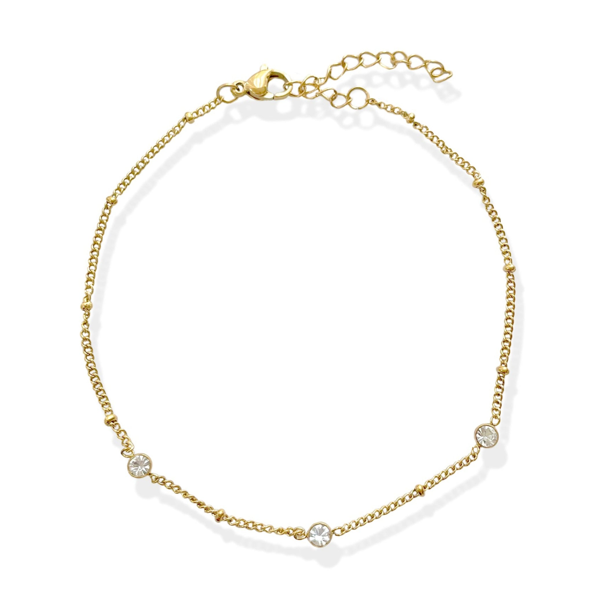 Bailey Gold Dainty Satellite Chain Anklet - Waterproof Anklet