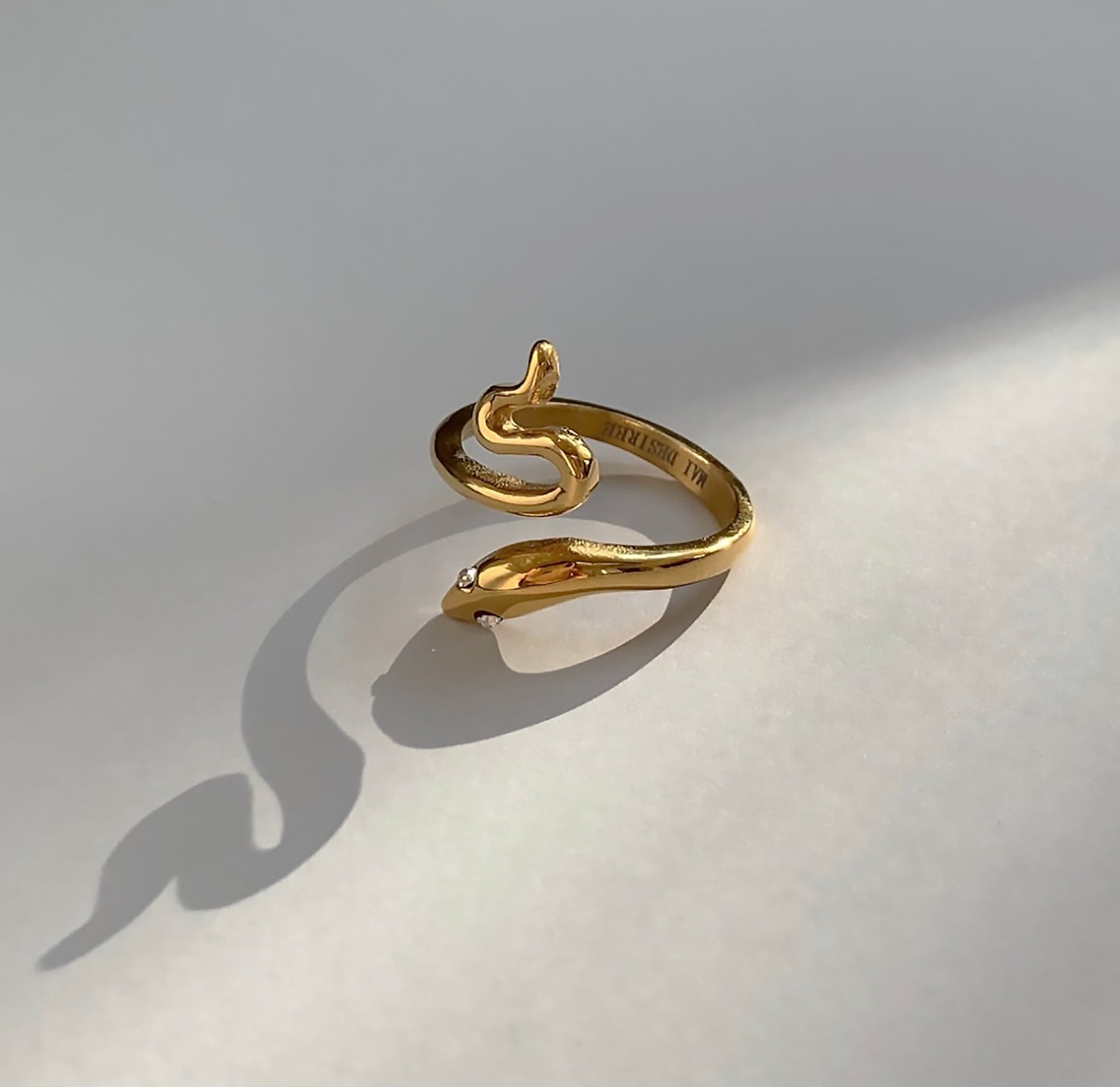 Solange Gold Snake Ring - Waterproof Jewelry