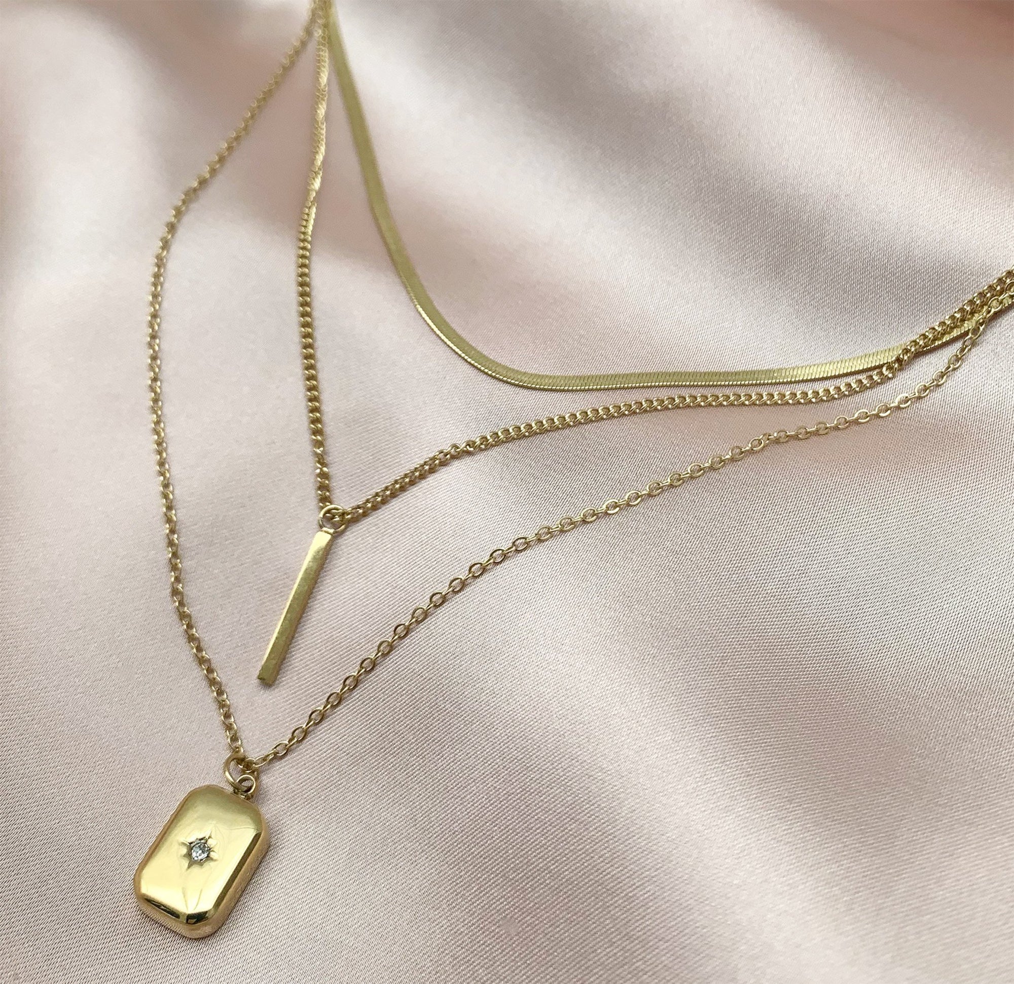 Gabrielle Gold Starburst Stack Necklace Sample- Waterproof Necklace