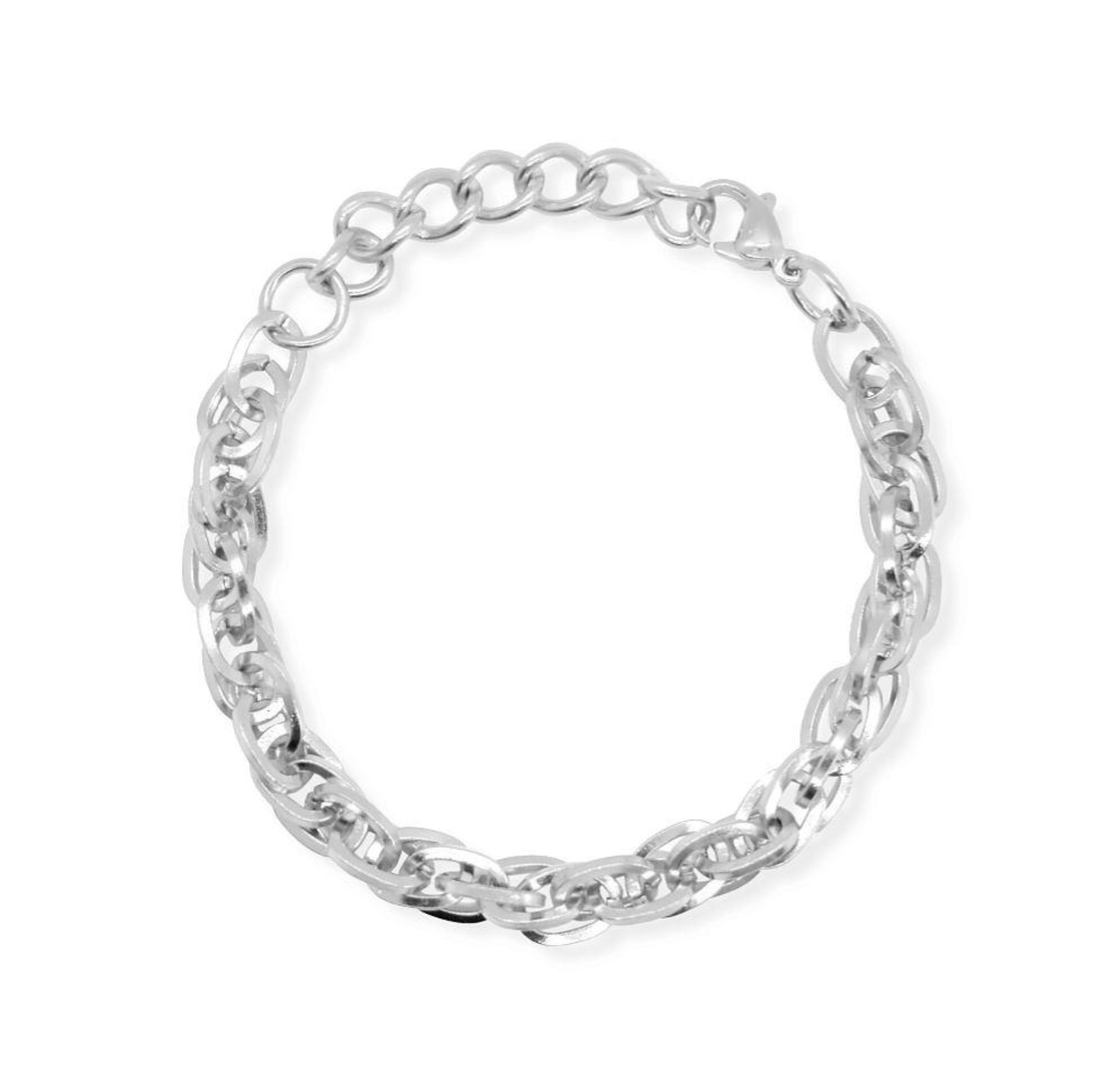 Gemma Silver Chunky Rope Chain Bracelet - Waterproof Jewelry